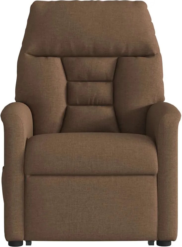 Zvedací polohovací křeslo hnědé textil 3303036