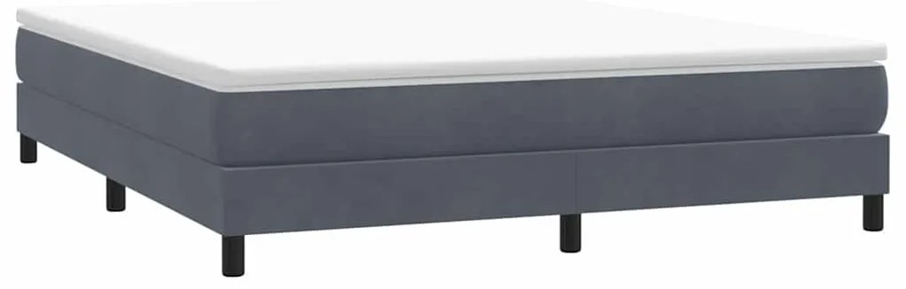 Postel Box Spring bez matrace tmavě šedá 180x210 cm samet 3315838