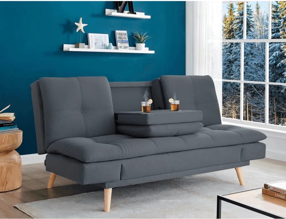Trojmístná pohovka, šedá, látka, ASB-4720 GREY2 Šedá