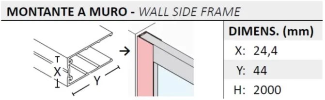 FORTE Sprchové dveře DECO N1FS BARVA rámu - Bílá, Rozměr A - 100 cm, Směr zavírání - Pravé (DX), Výplň - Reflex bezpečnostní sklo - 6 mm BDE200DX293700