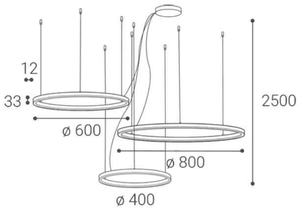 Led2 Závěsné LED svítidlo CIRCLE SET 3 Barva: Černá, Stmívání: TRIAC