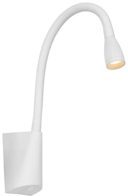 Lucide 18294/03/31 GALEN LED - Nástěnné bílé svítidlo s husím krkem a vypínačem