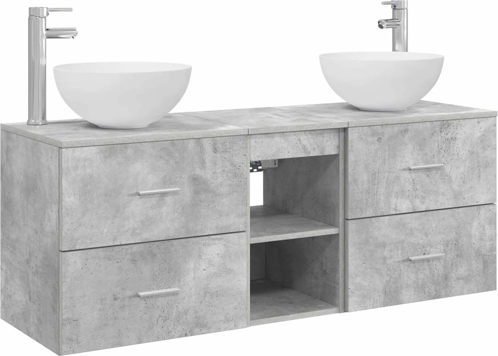 Sada koupelnových skříněk 3 ks Betonově šedá 3405806