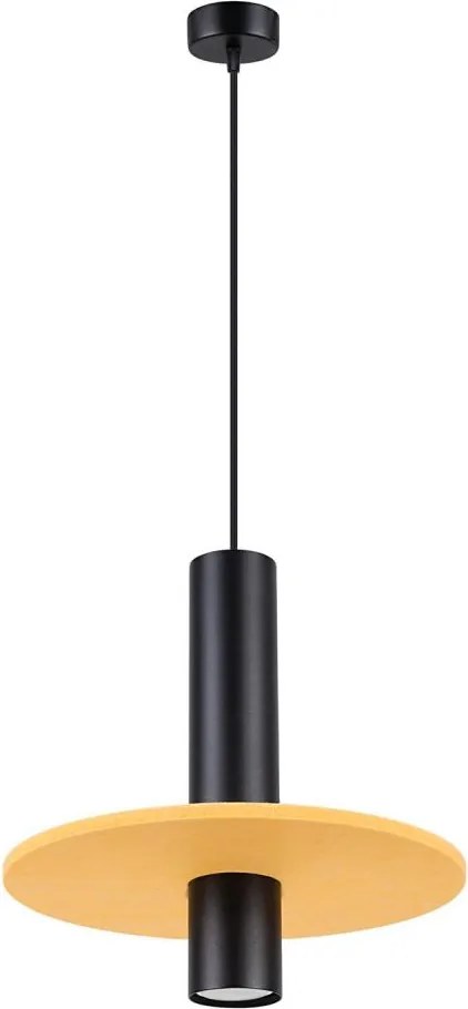 Sollux SL.1883 - Lustr na lanku PELTA 1xGU10/10W/230V černá/žlutá