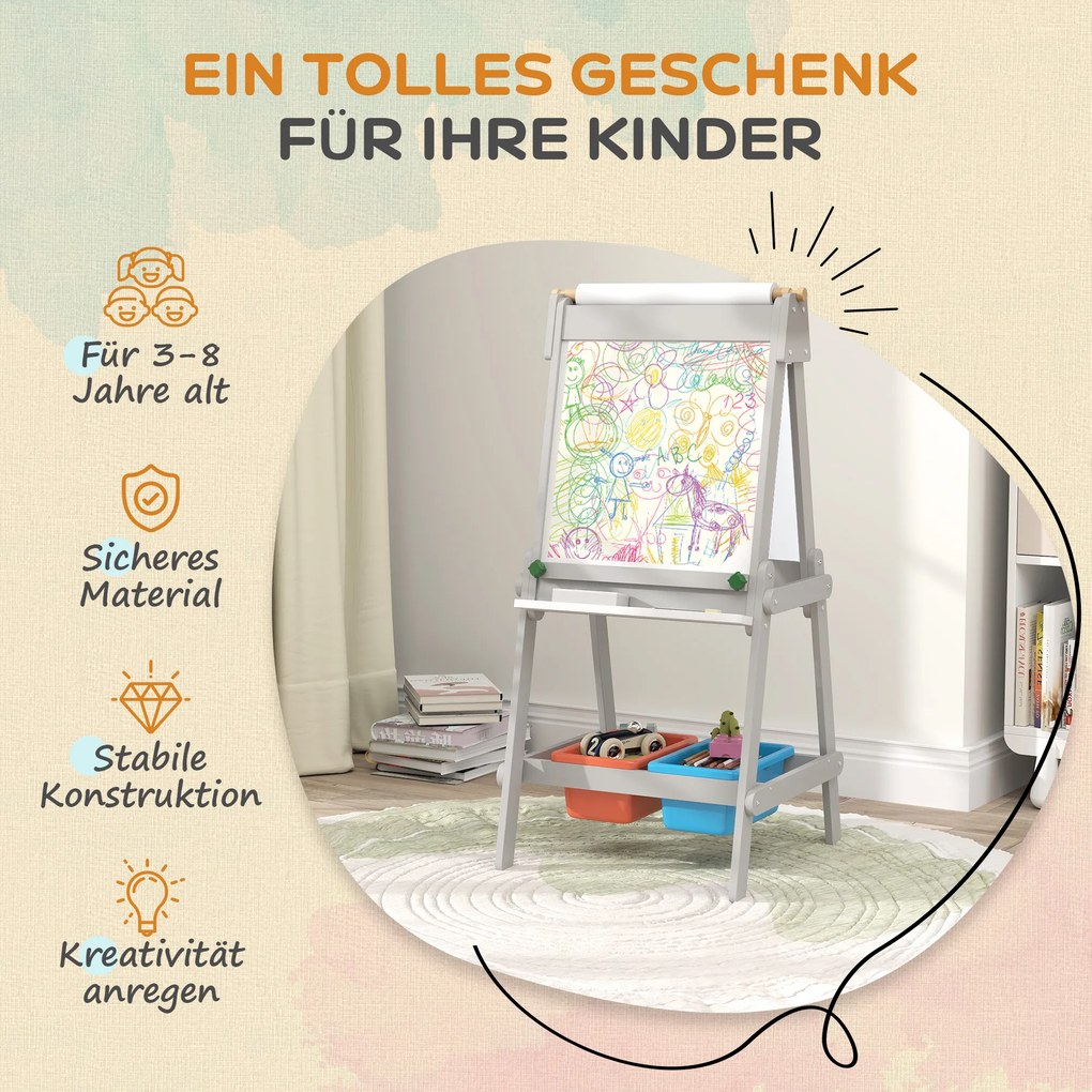 AIYAPLAY dětská tabule 3 v 1 šedá
