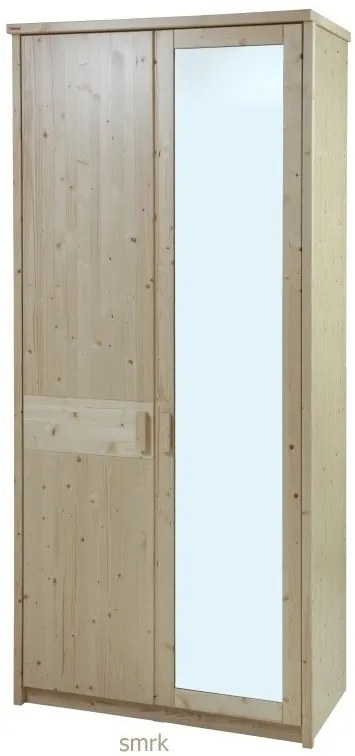 Gazel ENNA šatní skříň 2 dílná - zrcadlo Dřevina: Buk