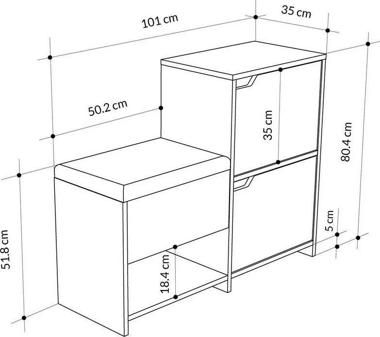 Botník Haven Oak and Anthracite
