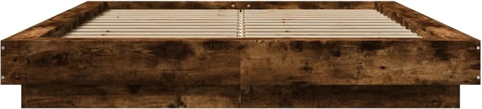 Rám postele s LED osvětlením kouřový dub 120 x 200 cm kompozit 3281109