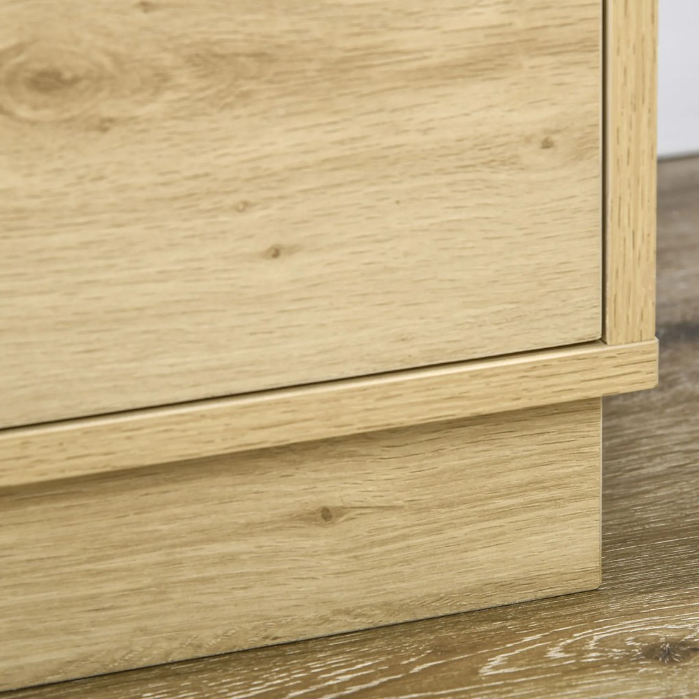 HOMCOM Noční stolek s 3 zásuvkami z ratanového pletiva, dřevěný komoda pro ložnici, obývací pokoj, bohémský styl 60x38x69 cm