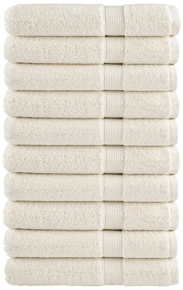 Premium ručníky SOLUND 10 ks krémové 80 x 200 cm 600 g/m² 137484