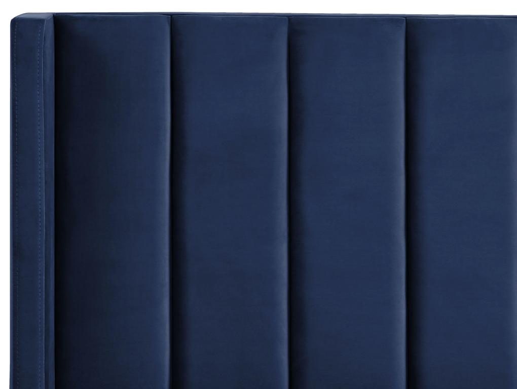 Sametová postel 140 x 200 cm modrá VILLETTE Beliani