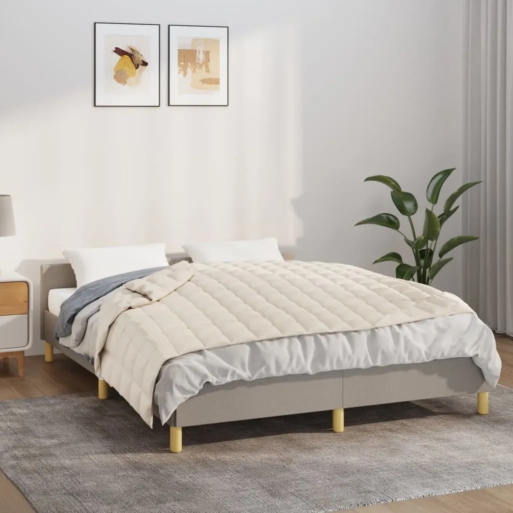 Zátěžová deka světle krémová 152 x 203 cm 7 kg textil 3154819