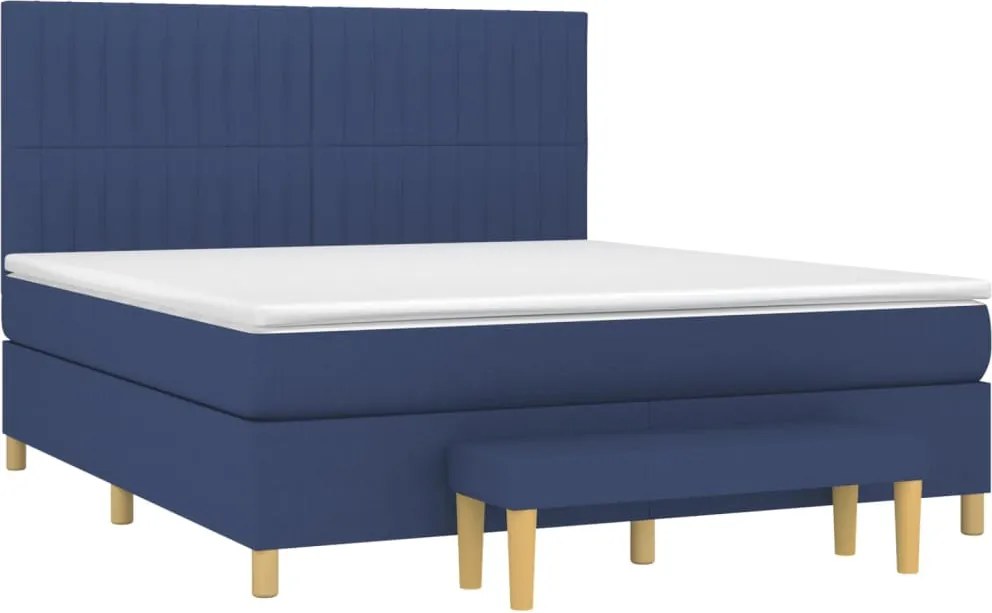 Box spring postel s matrací modrá 160x200 cm textil 3137331