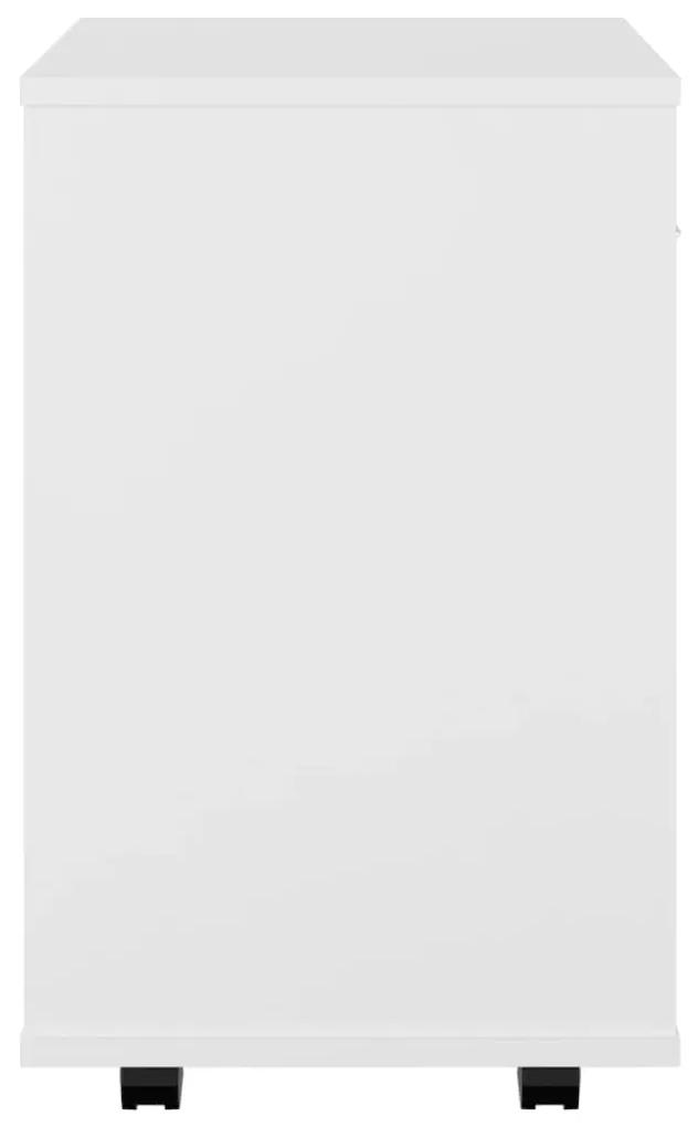 Skříňka na kolečkách bílá 46 x 36 x 59 cm dřevotříska - Default Title