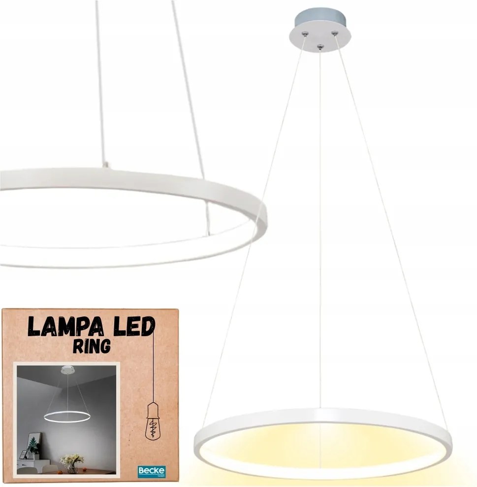 Lustr Led Lampa Prstencová Kuchyně Loft Závěsná 110 CM Skandinávská