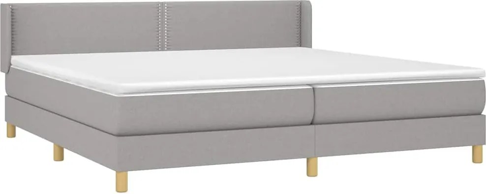 Box spring postel s matrací světle šedá 200 x 200 cm textil 3130217