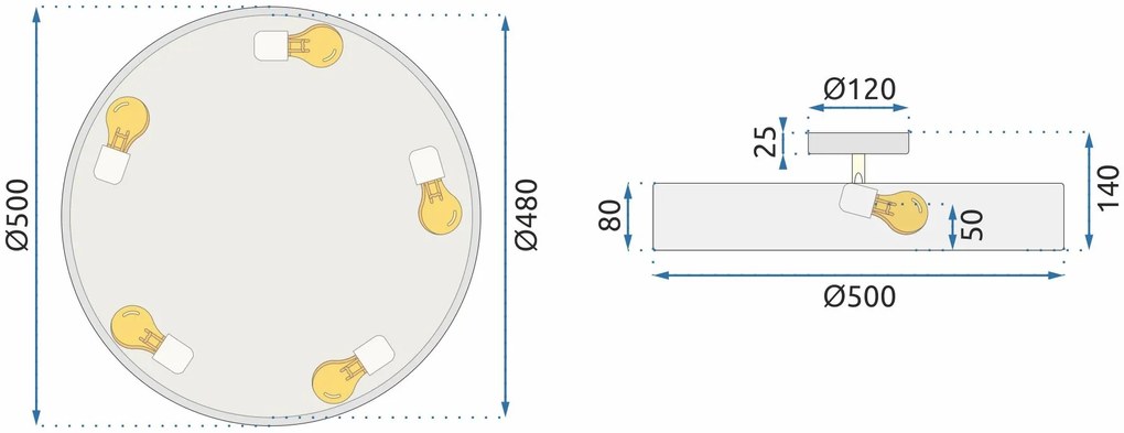 Toolight Nastavitelná závěsná lampa APP860-C 50 cm černá
