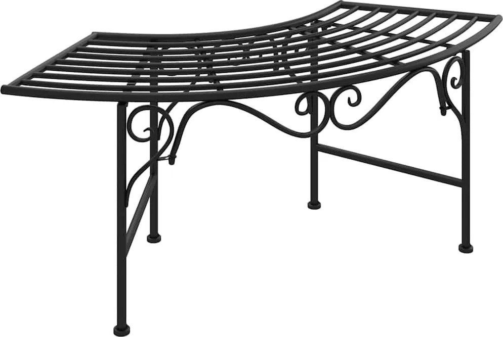 Lavice kolem stromu 113 cm černá ocel 318826