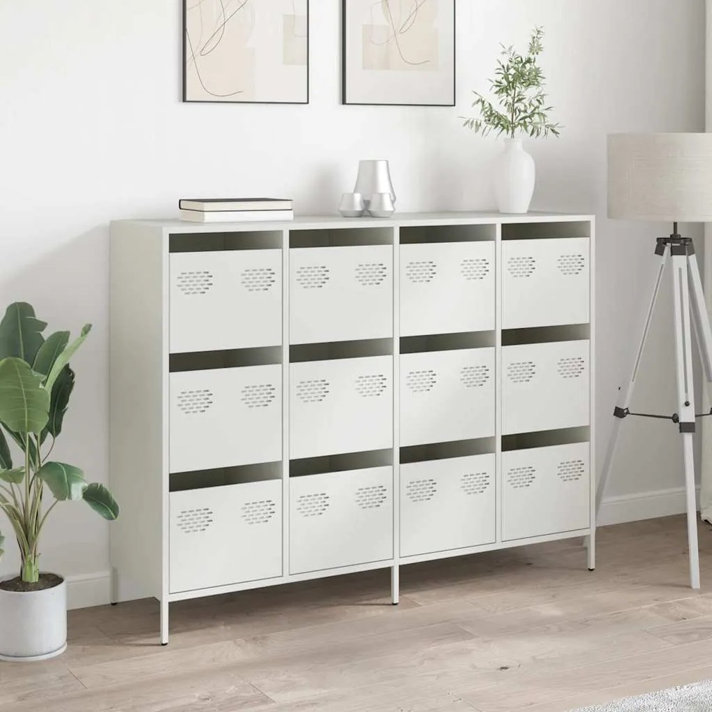 Příborník bílý 135 x 39 x 103,5 cm ocel válcovaná za studena 3307178