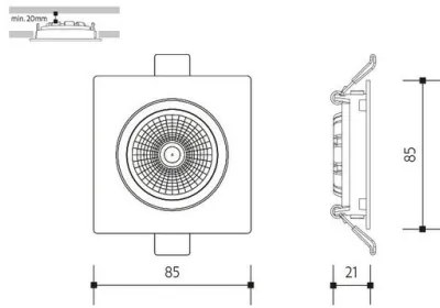 Podhledové LED svítidlo Panlux VP COB 6W 3000K bílá PN14100054