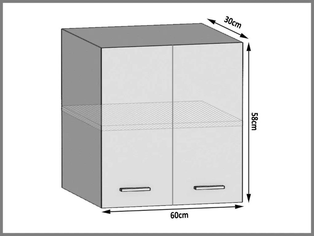 Kuchyňská skříňka Belini horní 60 cm bílý lesk  INF SG2-60/2/WT/W/0/B1