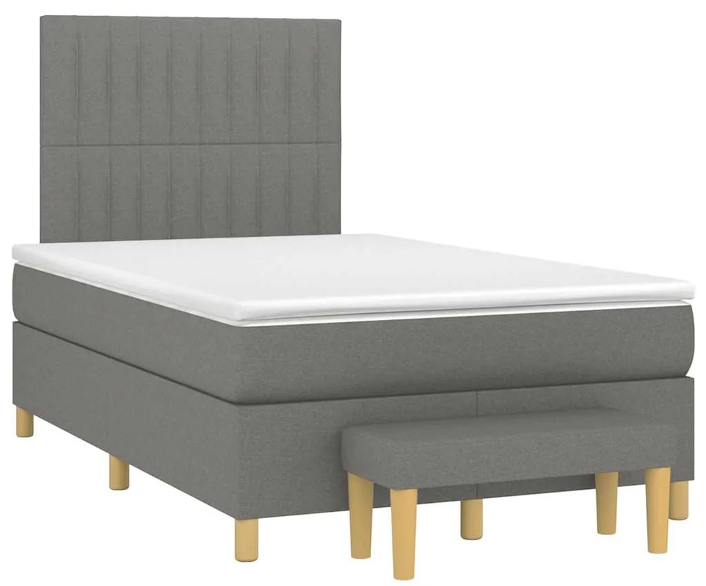 Box spring postel s matrací tmavě šedá 120x190 cm textil 3270419