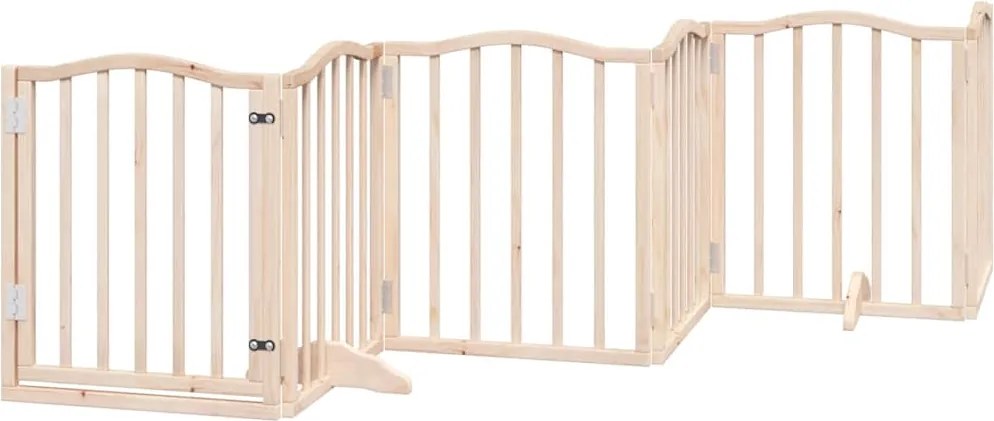 Zábrana pro psy s dvířky skládací 12 panelů 600 cm topol 3155586