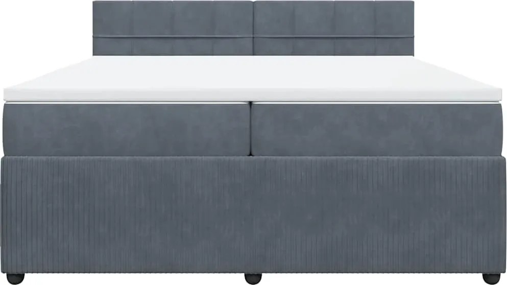 Box spring postel s matrací tmavě šedá 200x200 cm samet 3290131
