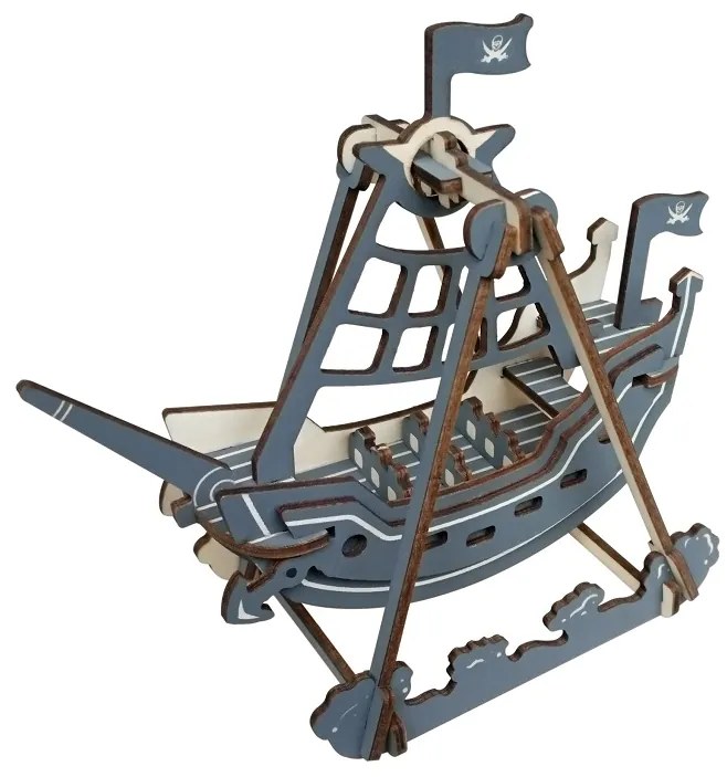 Woodcraft construction kit Woodcraft Dřevěné 3D puzzle Pirátská houpačka