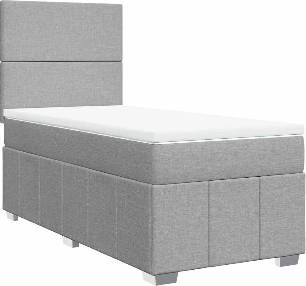 Box spring postel s matrací světle šedá 80 x 200 cm textil 3293788