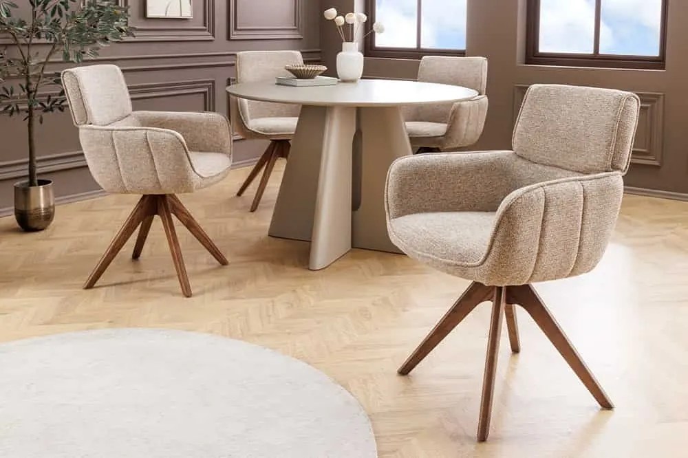 Designová otočná židle Parthenia taupe / hnědá