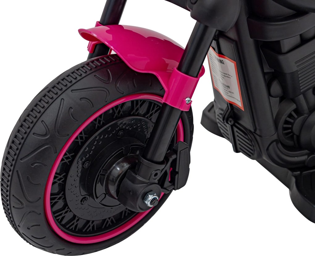 Ramiz Elektrická motorka Chopper FASTER pro děti růžová + FM rádio + audio panel + LED