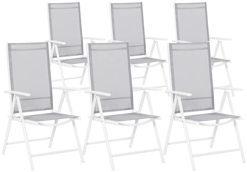 Set 6 zahradních židlí s hliníkovým rámem CATANIA
