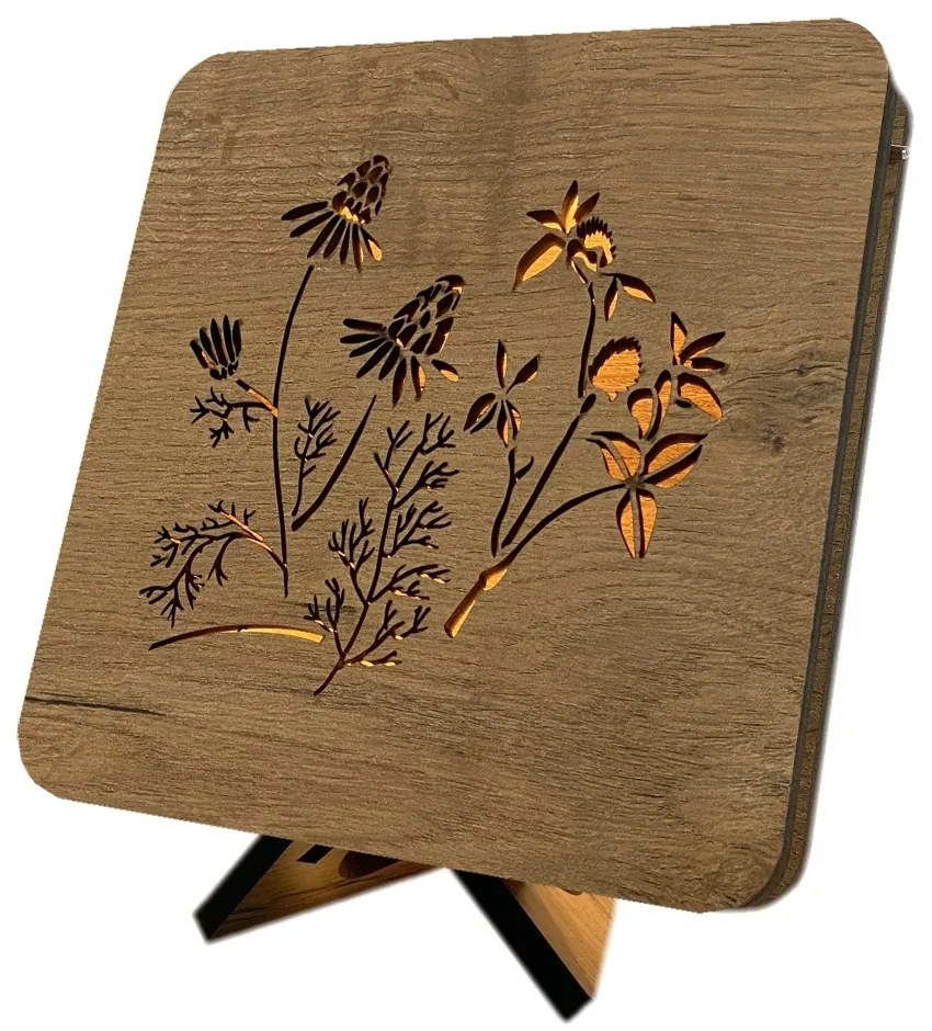 Li-Go "Heřmánek" lampa 19x19cm provedení povrchu: ořech