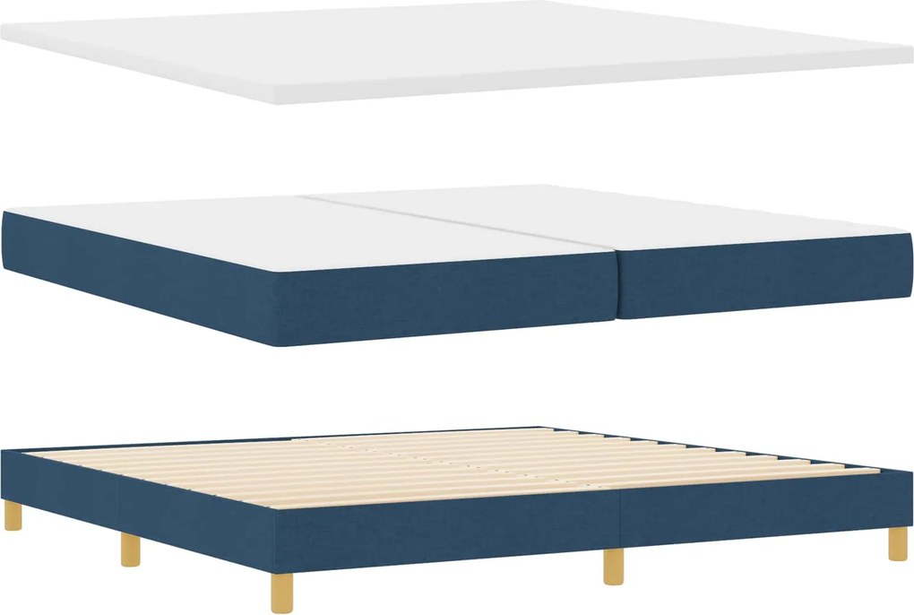 Postel s boxspringem s polštářem Modrá 200 x 200 cm textil 3339027