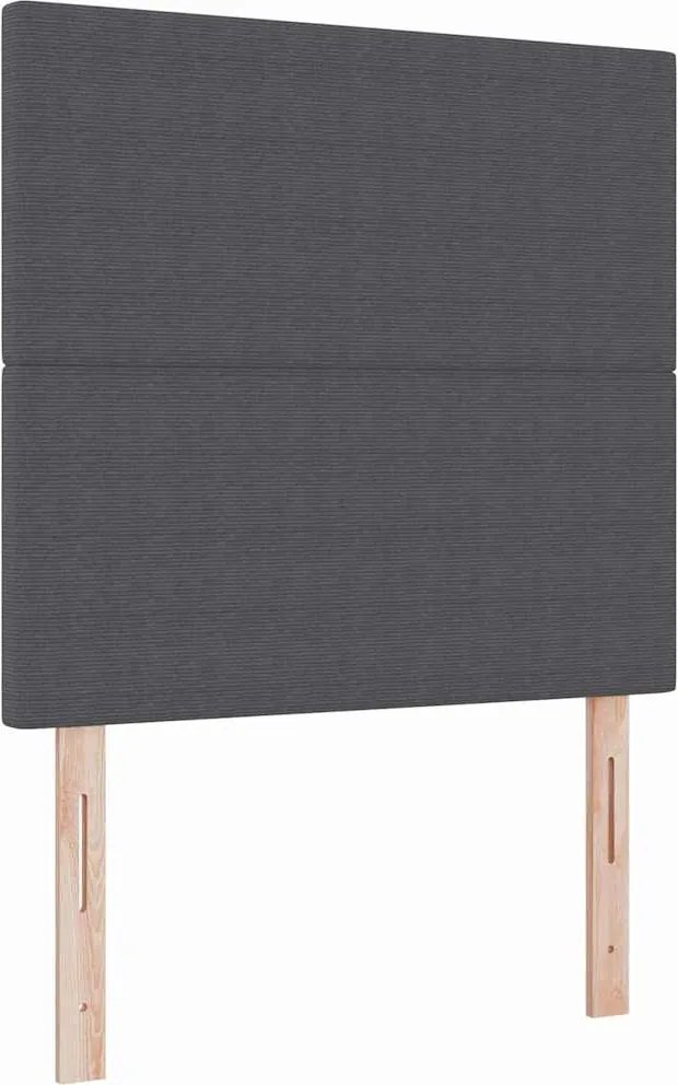 Postel s boxspringem s čelo Tmavě šedá a bílá 80 x 200 cm 3337532
