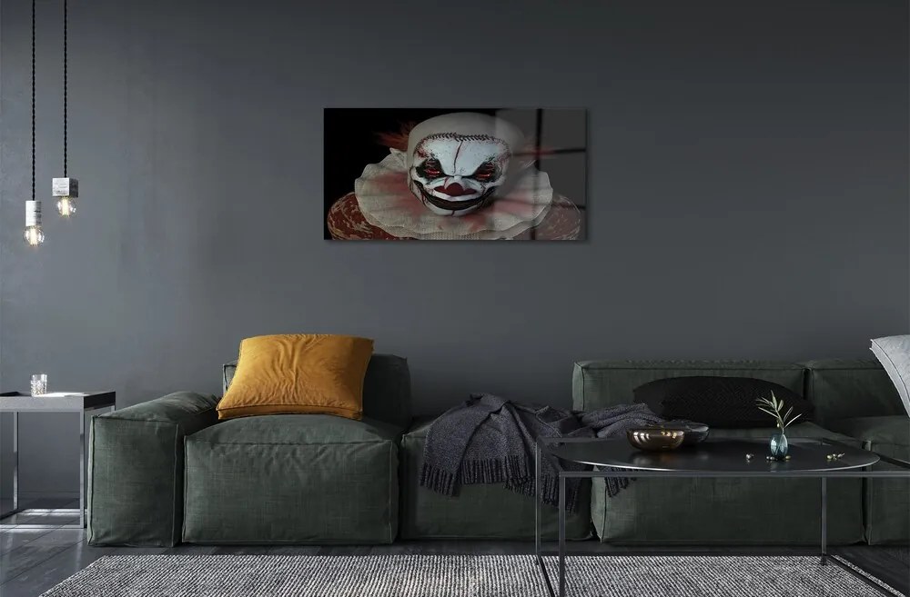 Obraz na skle Scary clown 100x50 cm