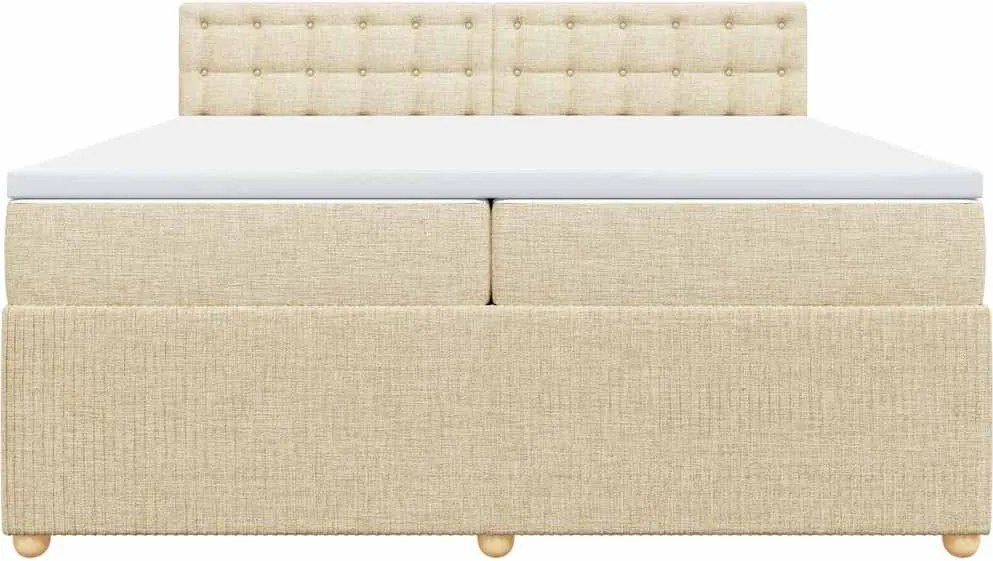 Box spring postel s matrací krémová 200x200 cm textil 3289882