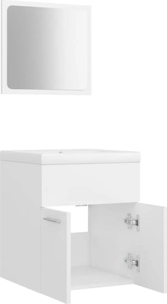 vidaXL Set koupelnového nábytku dřevotříska [3070856] Barva: šedá s vysokým leskem