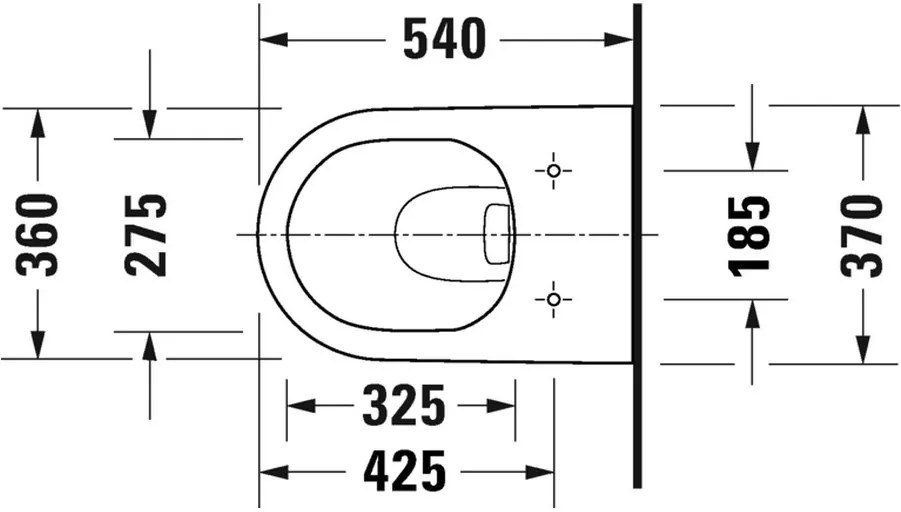 Duravit D-Neo - Závěsné WC Duravit Rimless 370 x 480 mm, bílá 2587090000