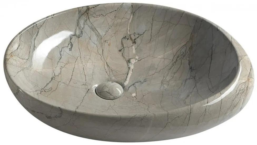 Sapho DALMA keramické umyvadlo na desku, 68x44 cm, grigio MM313