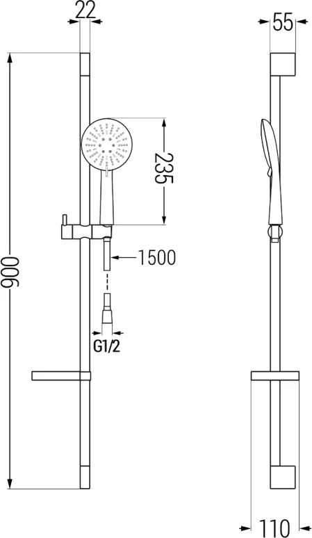 Mexen - DS67 sprchový set, chrom, 785674583-00