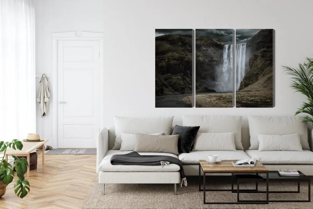 Vícedílný obraz Majestátní Vodopád Skógafoss Nedostatek Nedostatek Přírodní plátno 120x80