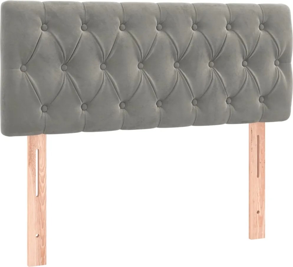 Box spring postel s matrací světle šedá 90x200 cm samet 3141461
