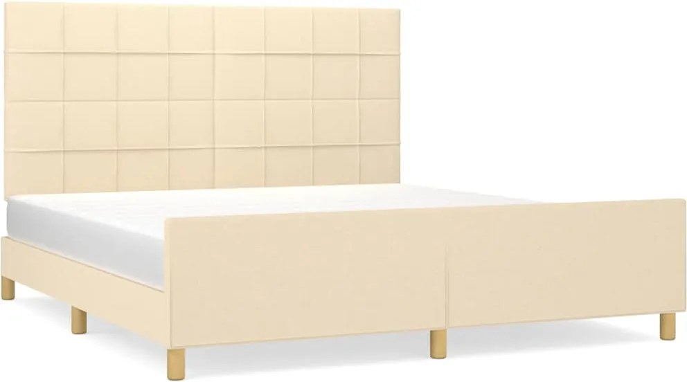 Rám postele bez matrace krémový 160 x 200 cm textil 3125070