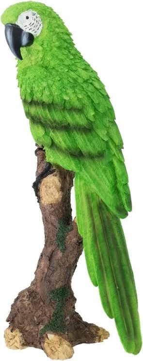 Papoušek na pařezu – zelený 38 cm
