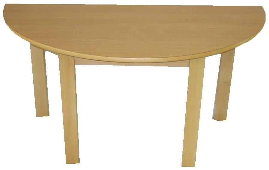 Dětský stůl půlkruh 120 x 60 cm – deska laminace buk – výška 58 cm