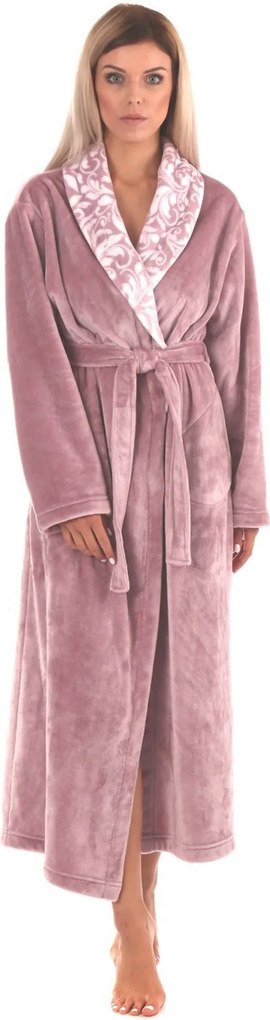 Flora Mauve Mist - Dámský Župan s Límcem - 25 56 4353 - L