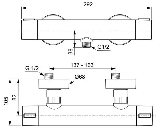 Ideal Standard Ceratherm ALU+ Sprchová termostatická baterie, sametově černá BD582XG