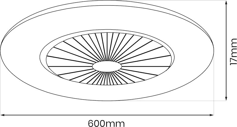 Stropní LED svítidlo Zephyr, 1x LED 48w, 3000-6000k, b, s ventilátorem a ovladačem